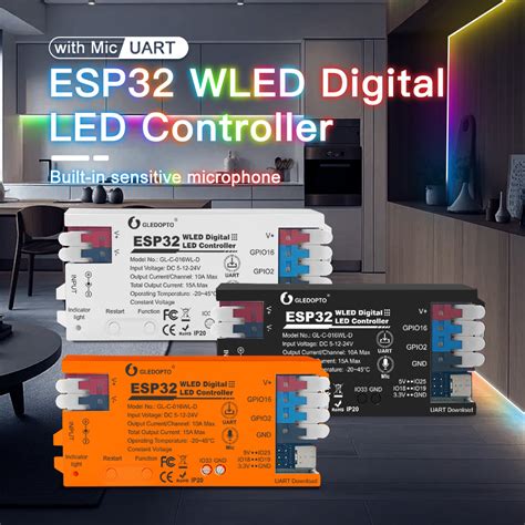 Gledopto Esp32 Wled Led Controller App แสงแบบไดนามิก Diy Usb C ดาวน์โหลดดิจิตอล Ws2811 Ws2812