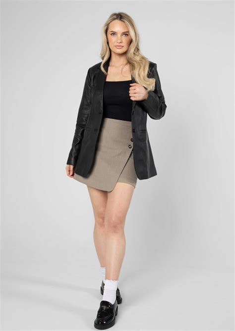 Ava Black Leather Blazer Apostl Ava Black Leather Blazer Apostl
