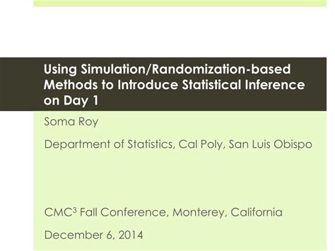 Ppt Introduction To Statistical Inference Using Simulation Methods Powerpoint Presentation