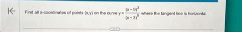 Solved Find All X Coordinates Of Points X Y On The Curve