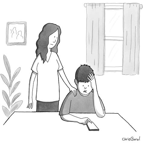 A Man Looks Sadly At His Smartphone A Woman Stands Behind Him With Her