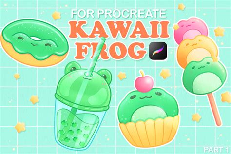 Procreate Stamp Brushes Frog Bubble Tea