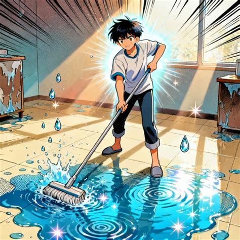 Free Cleaning With Determination Image Anime Manga Illustration