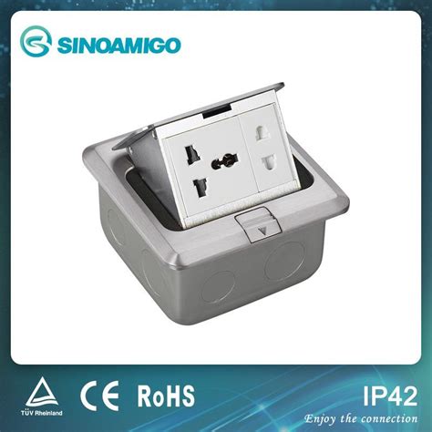 Waterproof Floor Mounted Electrical Outlets Floor Box And Double Row
