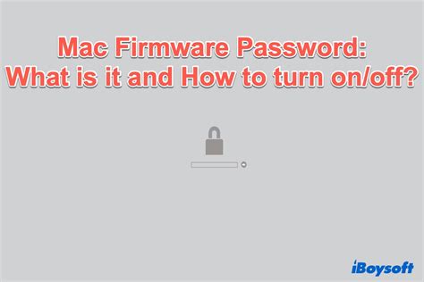 Turn Onoff Firmware Password On Mac Step By Step Guide
