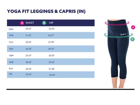 Size Guide Yoga Fit Leggings Quatro Gymnastics — Quatro Gymnastics Uk