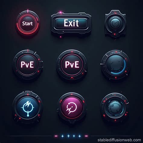 Enhanced Ui Button Design For Space Concept Stable Diffusion Online