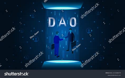 Dao Decentralized Autonomous Organization Concept Idea Stock Vector