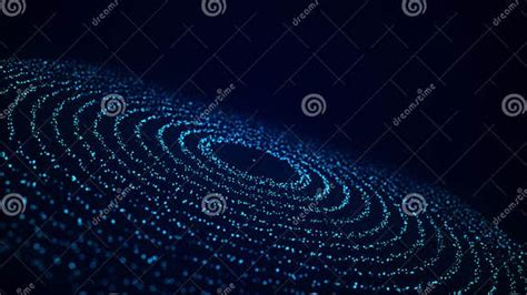 Data Technology Illustration Abstract Background With A Dynamic Wave Plexus 3d Rendering