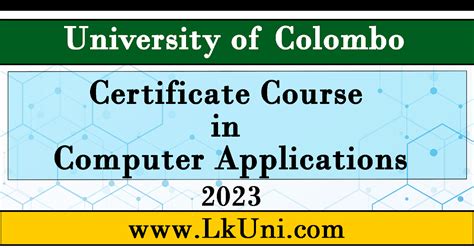 Certificate Course In Computer Applications 2023 University Of Colombo Certificate Course In Computer Applications 2023 University Of Colombo