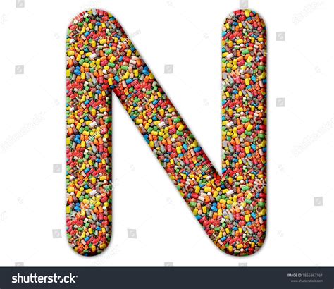 N Letter Logo Alphabet Candy Sweets Stock Illustration 1856867161