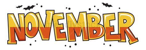 Text Doodle November Cartoon Vector Clipart Friendlystock