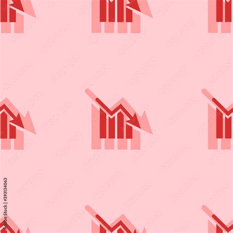 Seamless Pattern Of Large Isolated Red Chart Down Symbols The Elements
