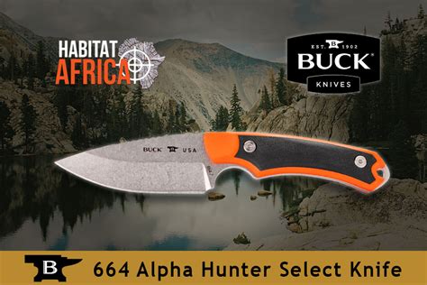 Buck Knives Alpha Hunter Select Knife Orange Habitat Africa