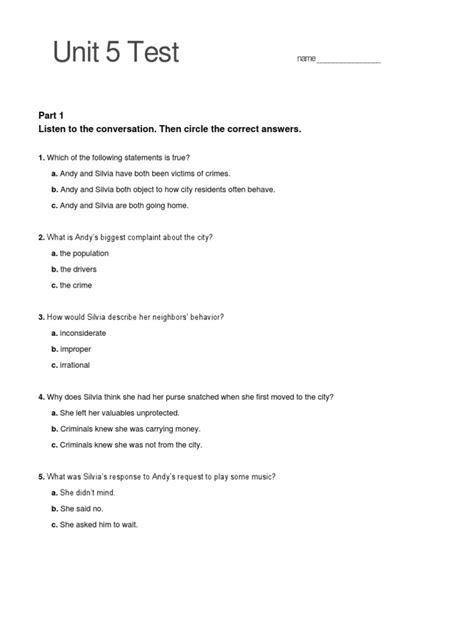 Summit 1a Test Unit 5 Languagecentreir Pdf Crimes