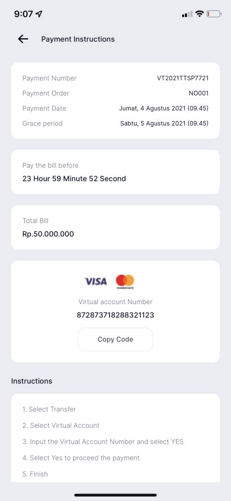 Payment Instructions Draftbit Example Screens