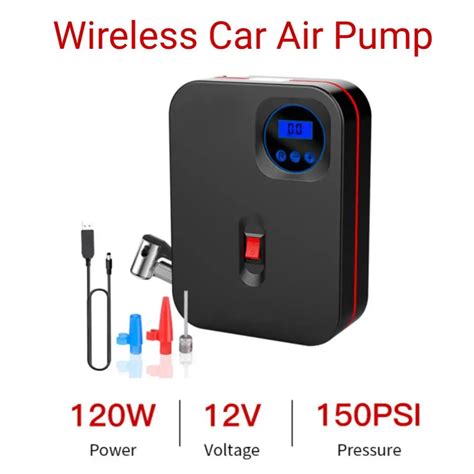 무선 자동차 공기 펌프 휴대용 오토바이 자전거 타이어 공기 압축기 미니 팽창식 펌프 12v 150psi Aliexpress