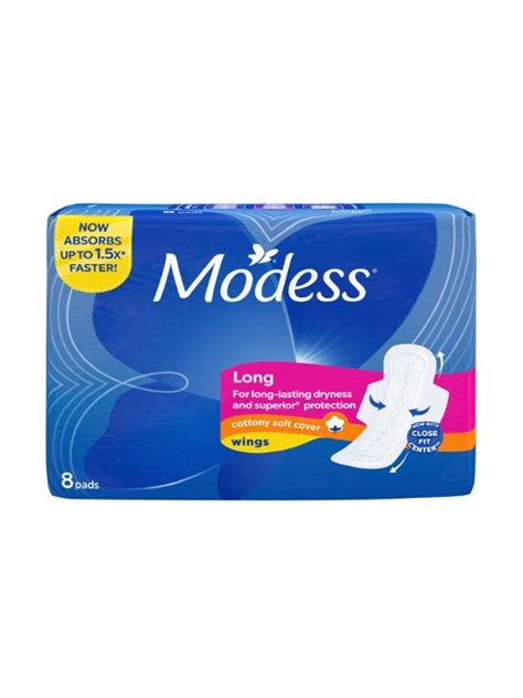 Modess Long Maxi W Wings Sanitary Napkins 8s Edamama