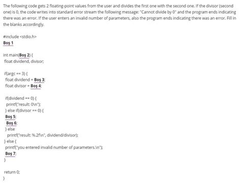 Solved The Following Code Gets Floating Point Values From The User And Answer