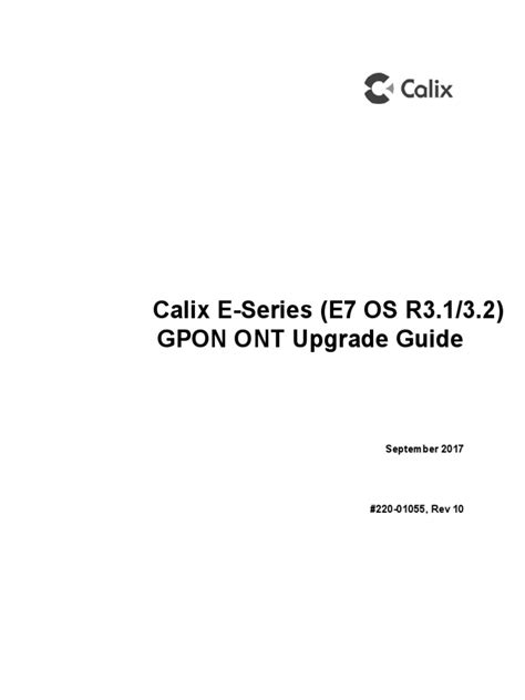 Calix E Series E7 Os R31 32 Gpon Ont Upgrade Guide Pdf Microsoft Windows File