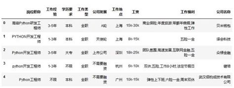 Python拉勾网数据采集与可视化 Python数据采集与处理