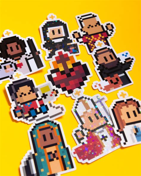 Catholic Video Game Stickers Saint Sprites