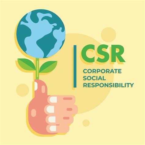 Csr 기업의 사회적 책임 벡터 일러스트 배경 프리미엄 벡터