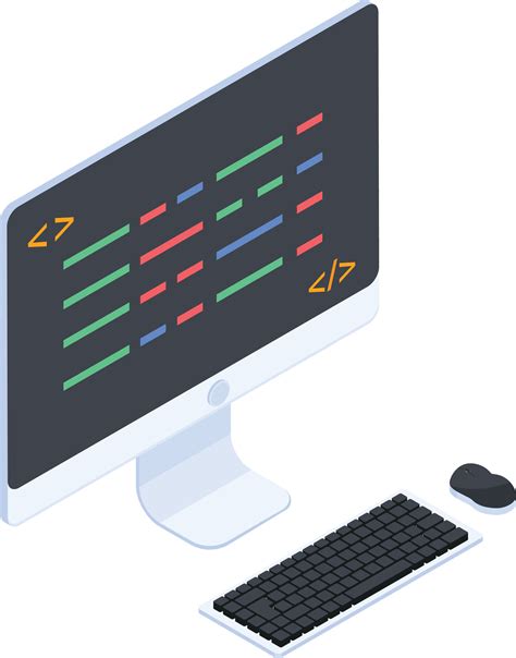 Isometric Coding Workspace Vector Art At Vecteezy