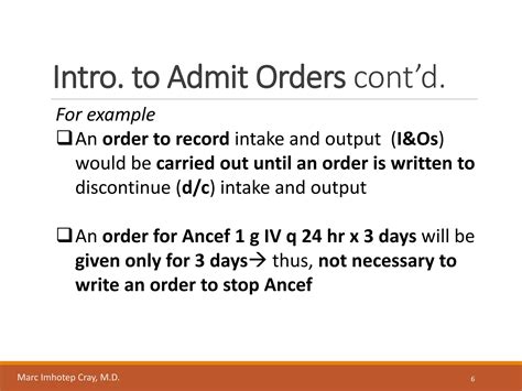 Admitting A Patient To The Hospitaladmit Orders Pdf