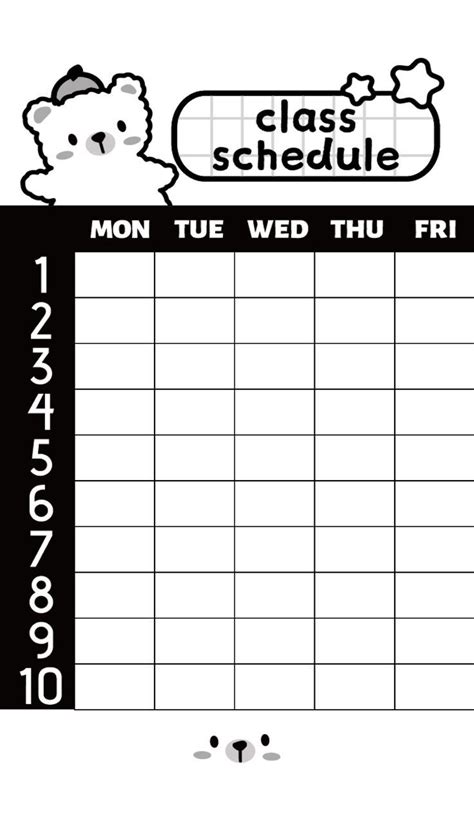 Mini Printer Template For School Timetable