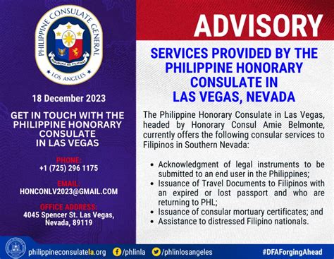 Philippine Honorary Consulate In Las Vegas Philippine Consulate