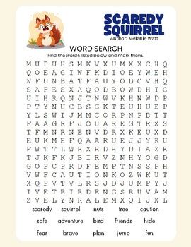 Scaredy Squirrel Word Search Melanie Watt Grades 25 Tpt