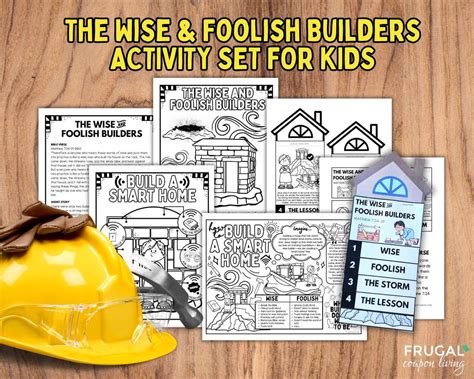 The Wise And Foolish Builders Craft Set Parables Of Jesus Activity Set