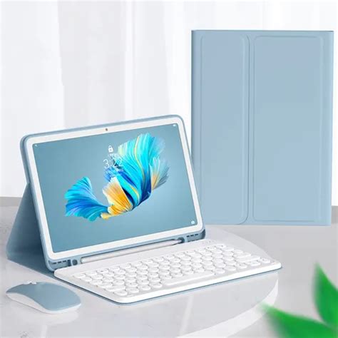 Capa De Teclado De Mouse ñ Para Xiaomi Pad 6pad6 Pro De 11 Polegadas Cor Azulbranco