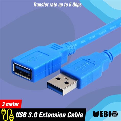 3m Usb 3 0 Male To Female Extension Cable 3 Meters Extender Extension