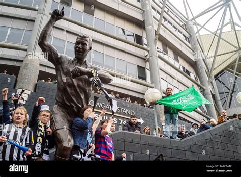 Beside A Statue Of Club Legend And Top Scorer Alan Shearer A