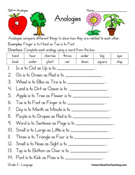 Analogies Worksheet Were Related Worksheets 99worksheets