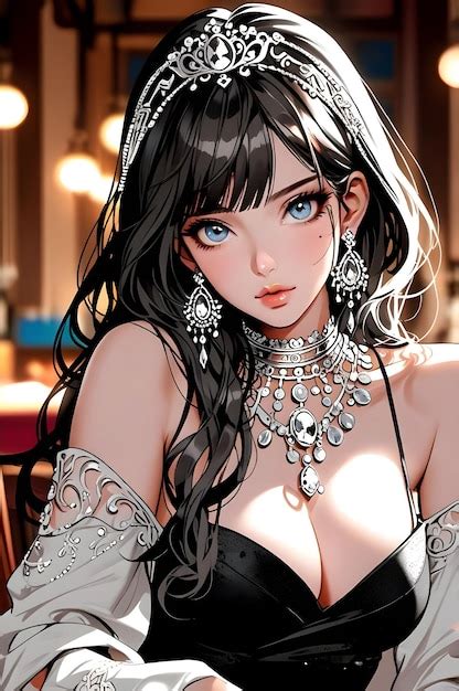 Beautiful Anime Art For Relaxing Adult Coloring Premium Ai Generated
