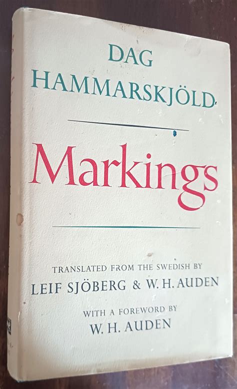 Markings By Hammarskjöld Dag Near Fine Hardcover 1972 First English Language Edition