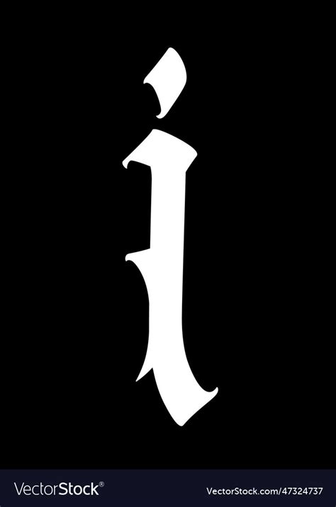 Letter I In The Gothic Style Alphabet Symbol Vector Image