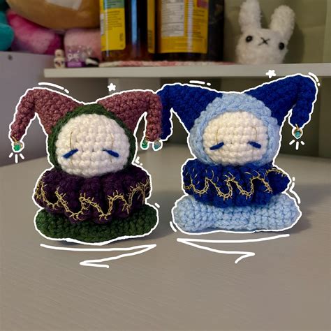 Handmade Crochet Jester Plushie Whimsical Amigurumi Clown Doll In