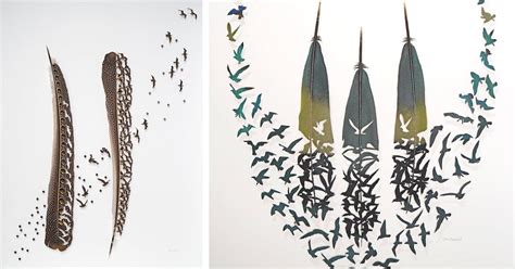 Artist Creates Incredible Bird Inspired Works From Real Feathers My