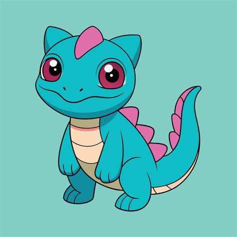 Cute Basilisk Illustration Cartoon Clipart And Line Art Design Adorable Basilisk