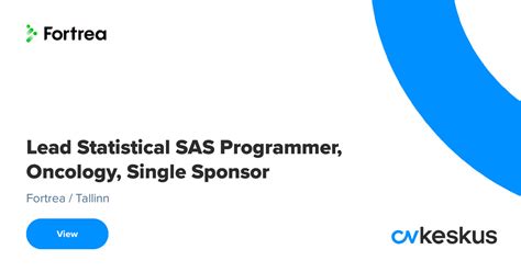 Cv Keskus Job Ad Lead Statistical Sas Programmer Oncology Single