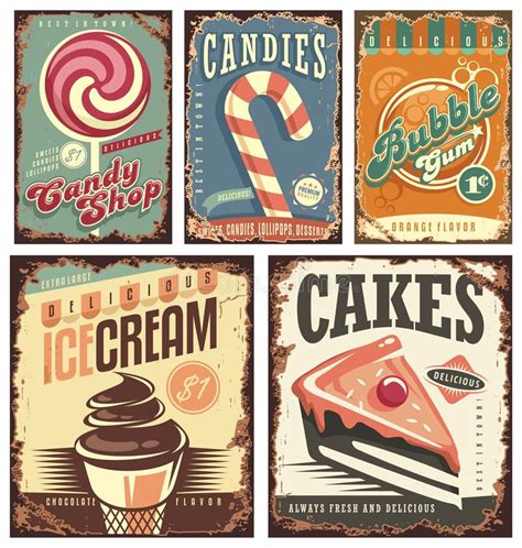 Vintage Candy Poster Chalkboard Stock Vector Vintage Candy Vectors