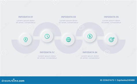Neumorphic Flow Chart Infographic Creative Concept For Infographic With Steps Options Parts