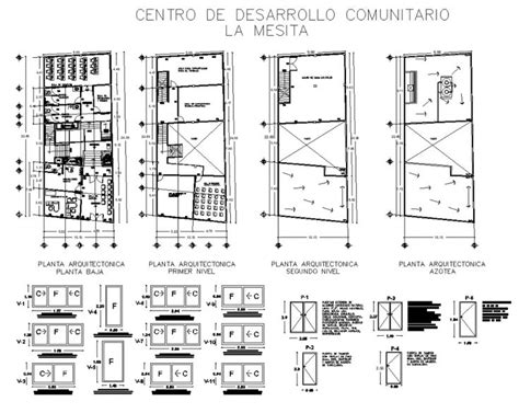 Community Development Centre Plan Drawing In Dwg File