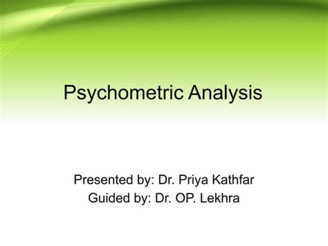 The Psychometricanalysispresentationpptx