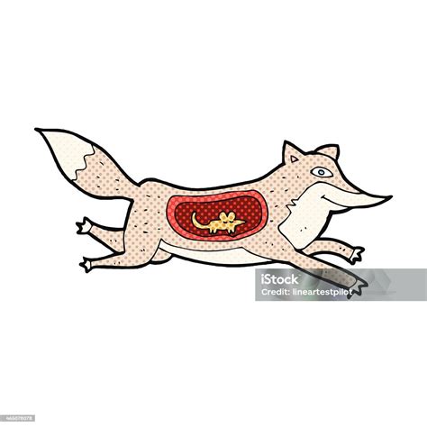 Comic Cartoon Wolf With Mouse In Belly Stok Vektör Sanatı And 2015‘nin Daha Fazla Görseli 2015