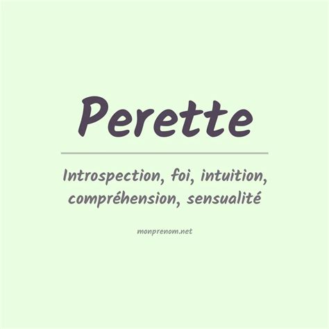 Signification Du Prénom Perette